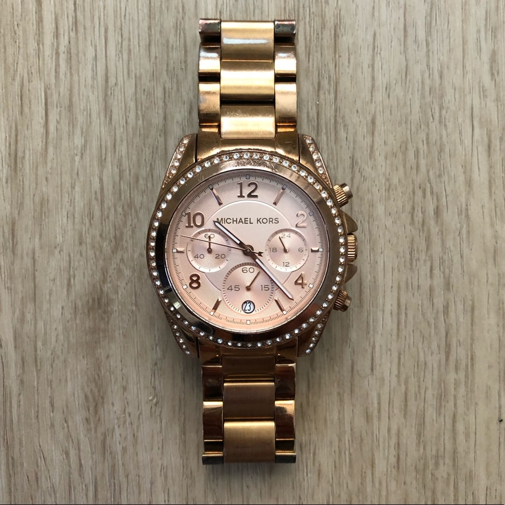 Michael Kors Studded Rose Gold Watch - Gem